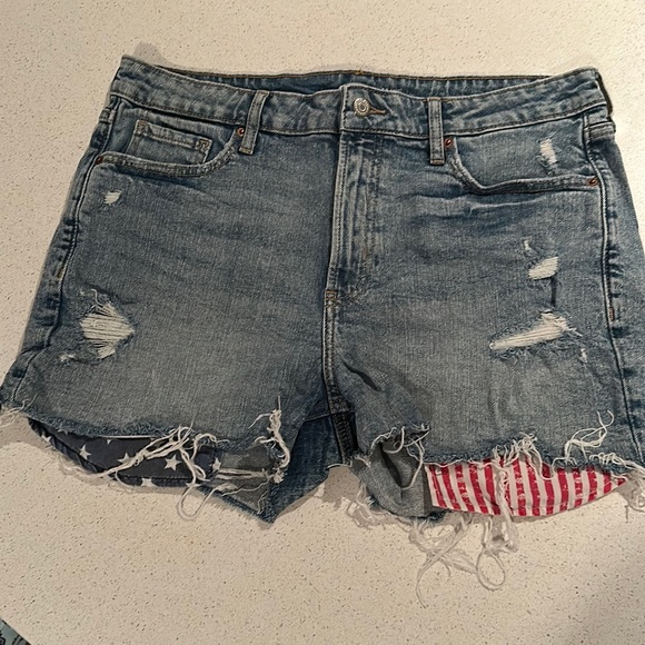 Old Navy | Shorts | Patriotic Denim Cutoffs American Flag Pockets ...